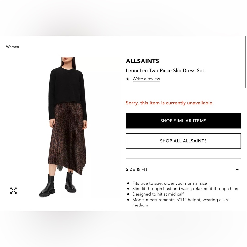 Allsaints Leoni Leo Wool & Yak-Blend Dress - Gem